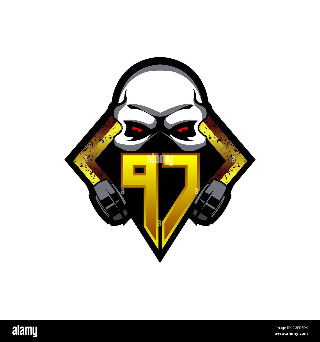 PC Logo monogram with Skull Shape designs template vector icon modern ...