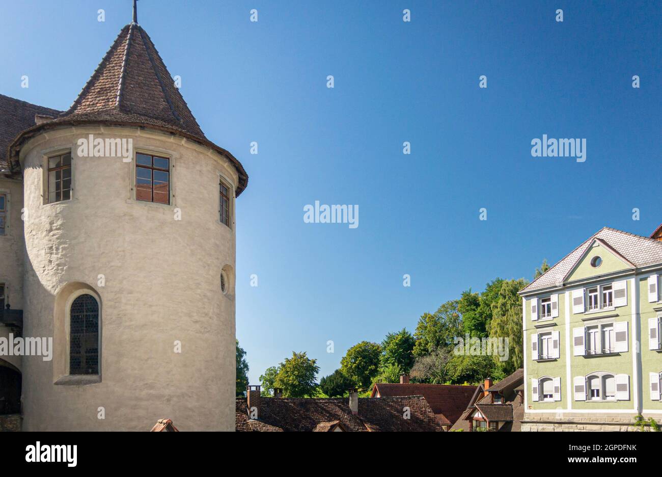 Historic buildings in the city of Meersburg, Germany Stock Photo - Alamy