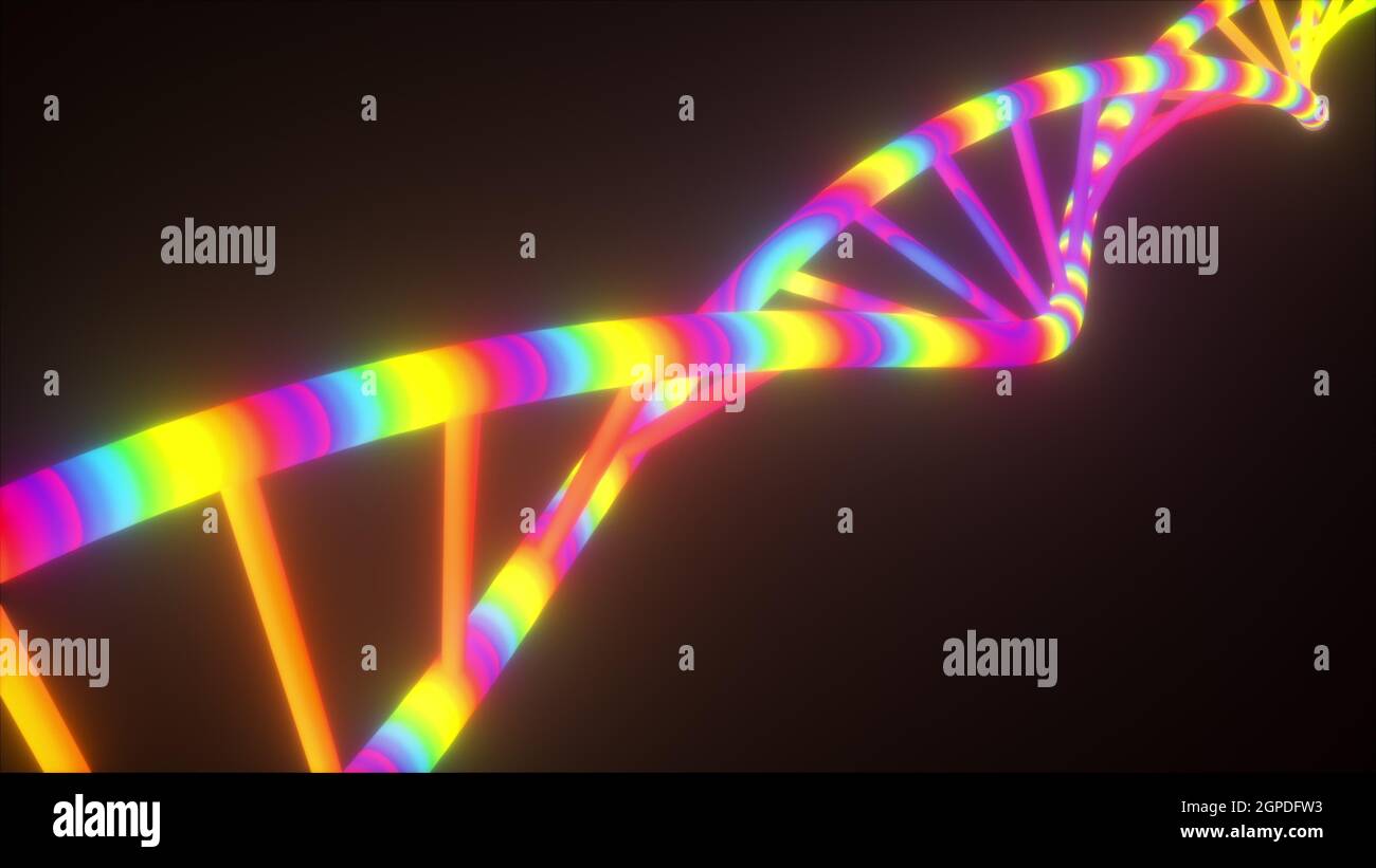 Chromosome under microscope magnification with 3d render genetic facets ...