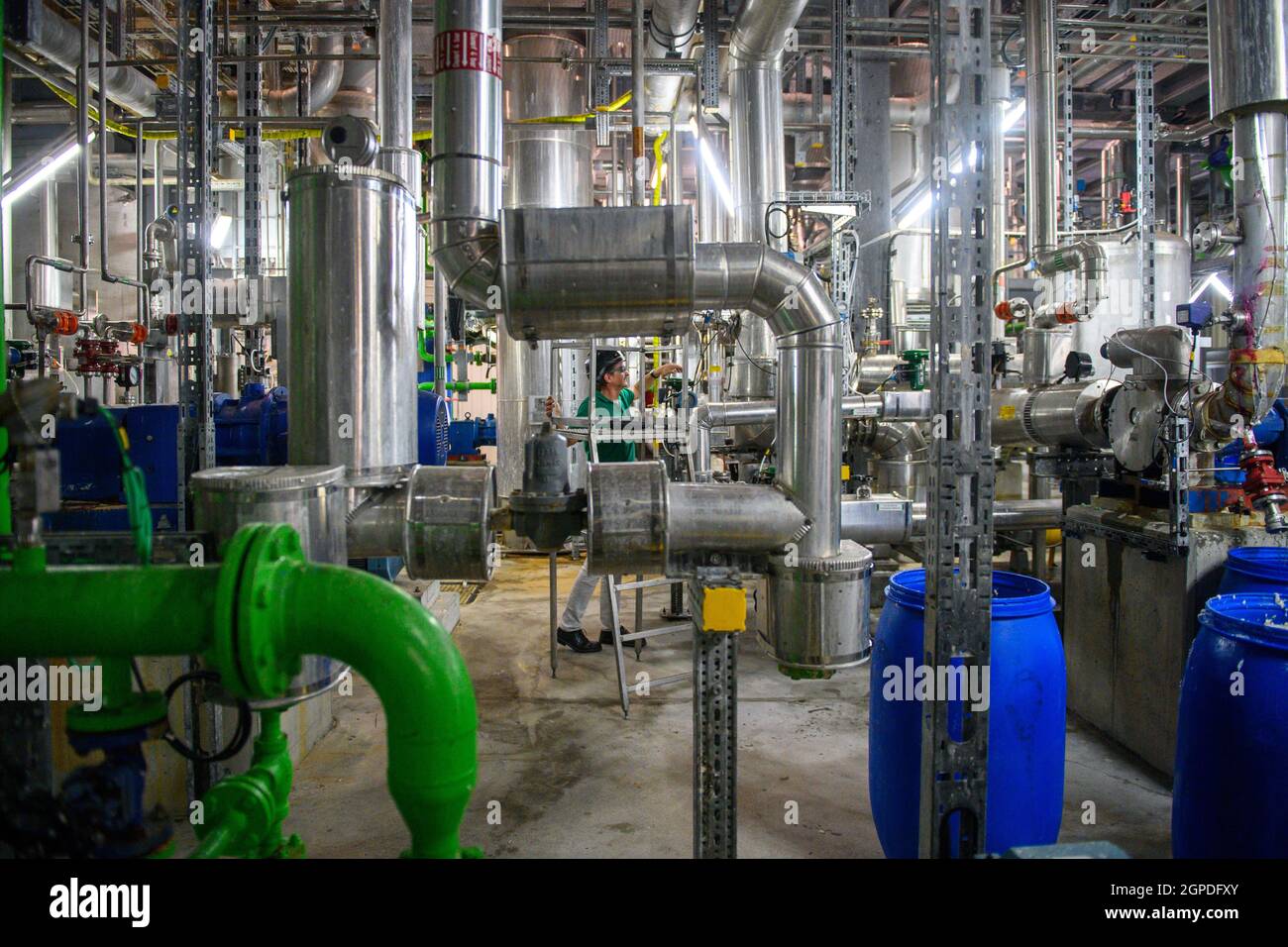 Genthin, Germany. 24th Sep, 2021. Michael Fleig, plant manager of the ...