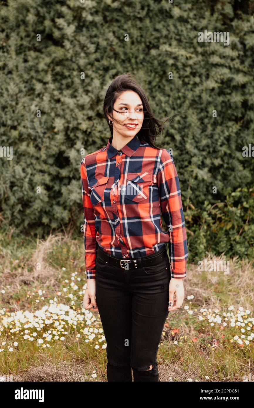 Red plaid shirt hi-res stock photography and images - Alamy