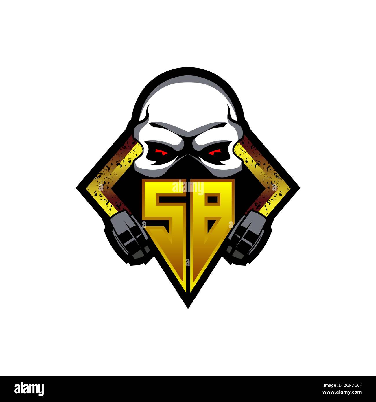 UB Logo ESport Gaming Initial with Blue Light Color design vector ...