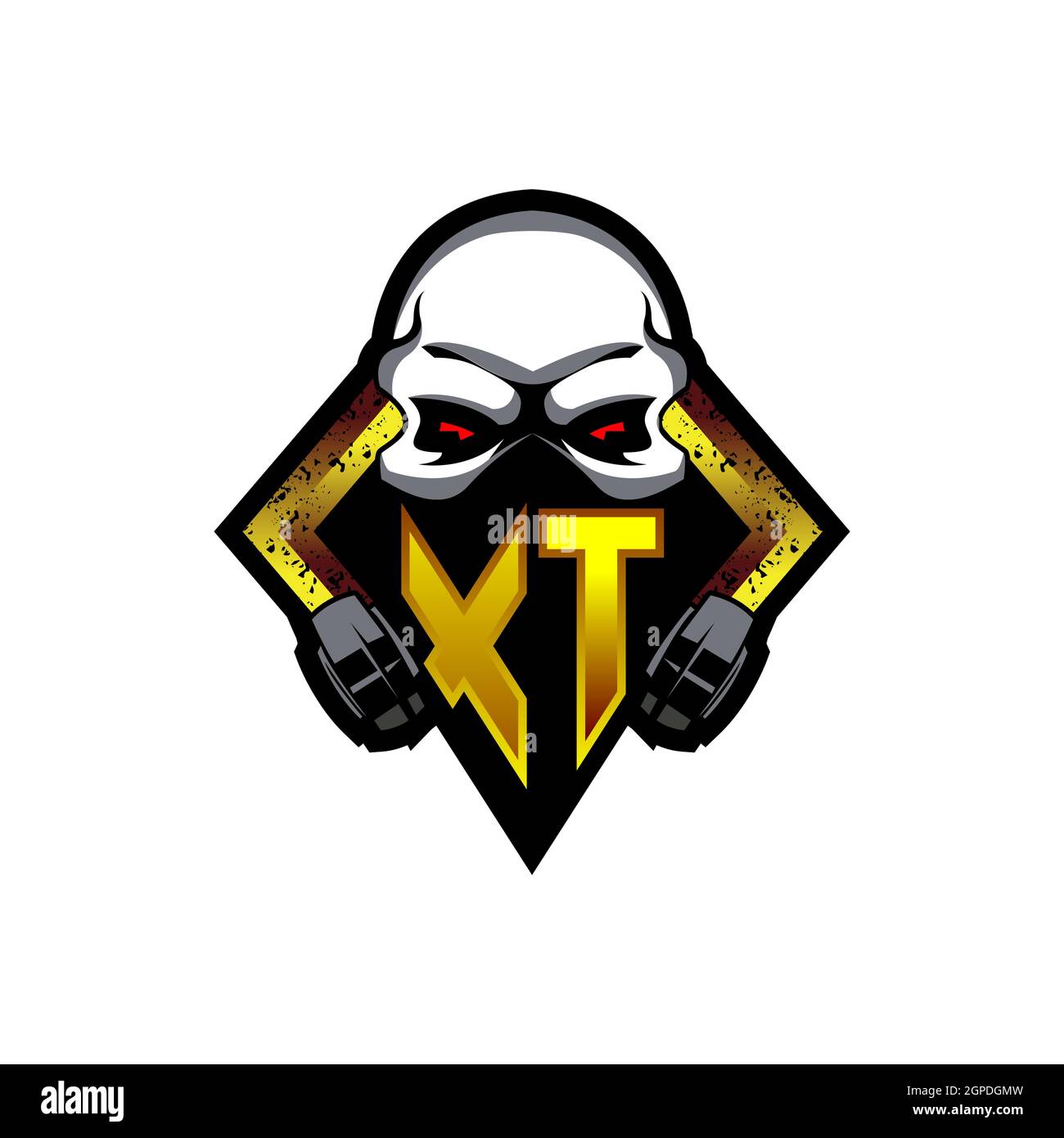 XT Logo monogram with Skull Shape designs template vector icon modern ...