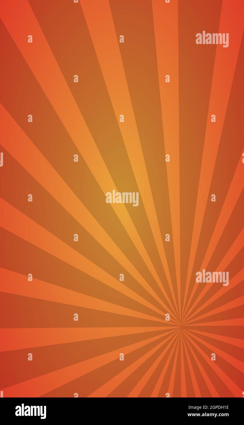 Abstract image, orange rays of the sun on a red background - Vector ...