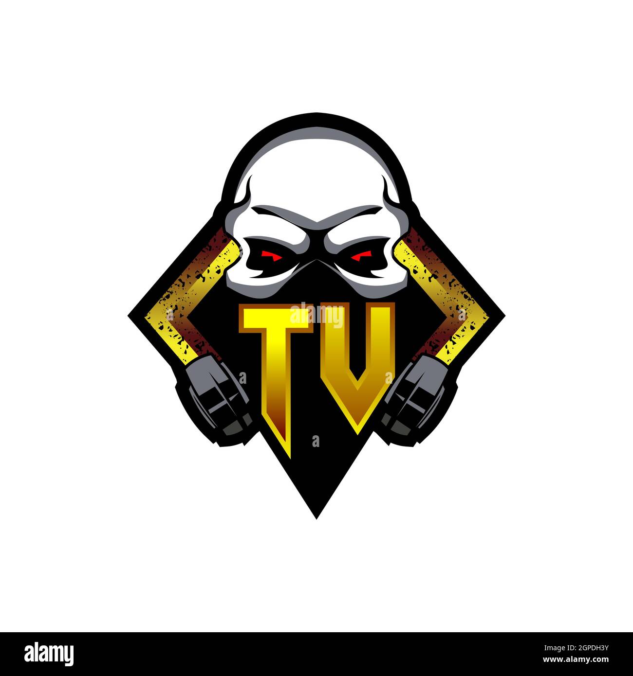 TV Logo monogram with Skull Shape designs template vector icon modern ...