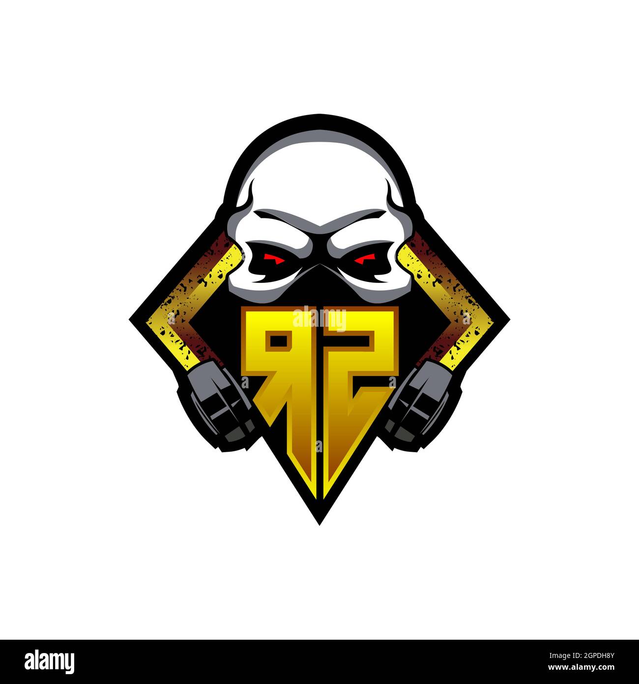 RZ Logo monogram with Skull Shape designs template vector icon modern ...