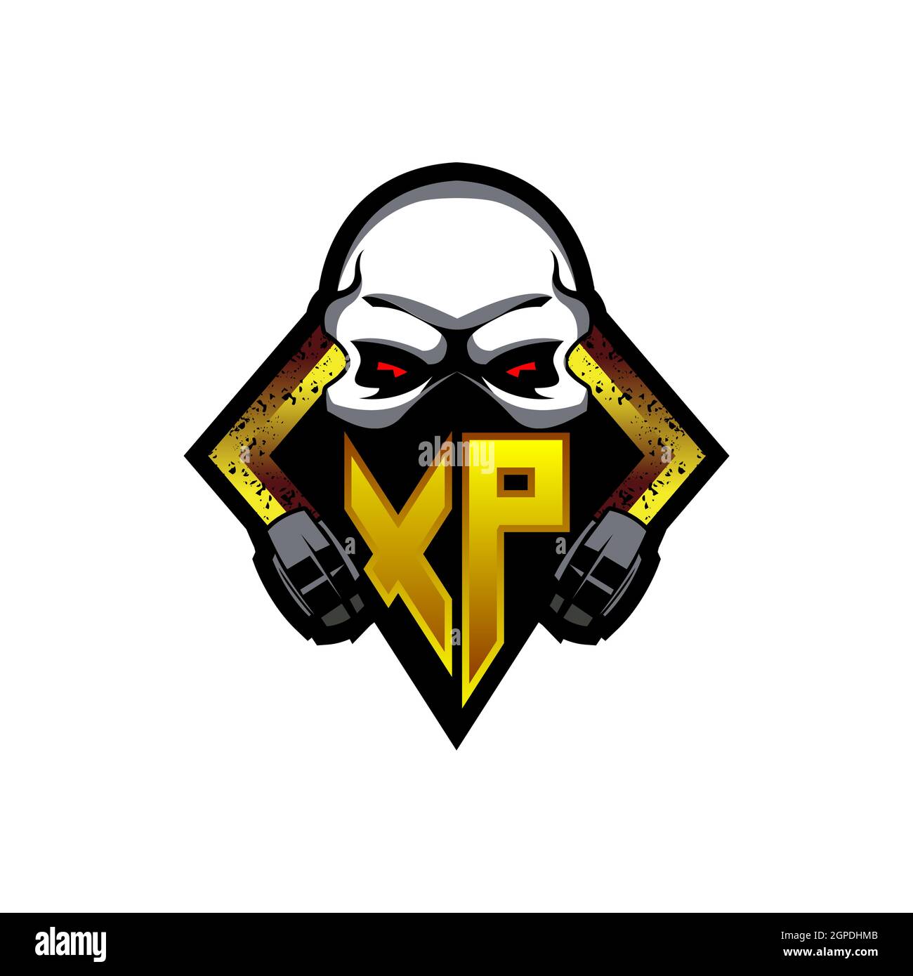 XP Logo monogram with Skull Shape designs template vector icon modern ...