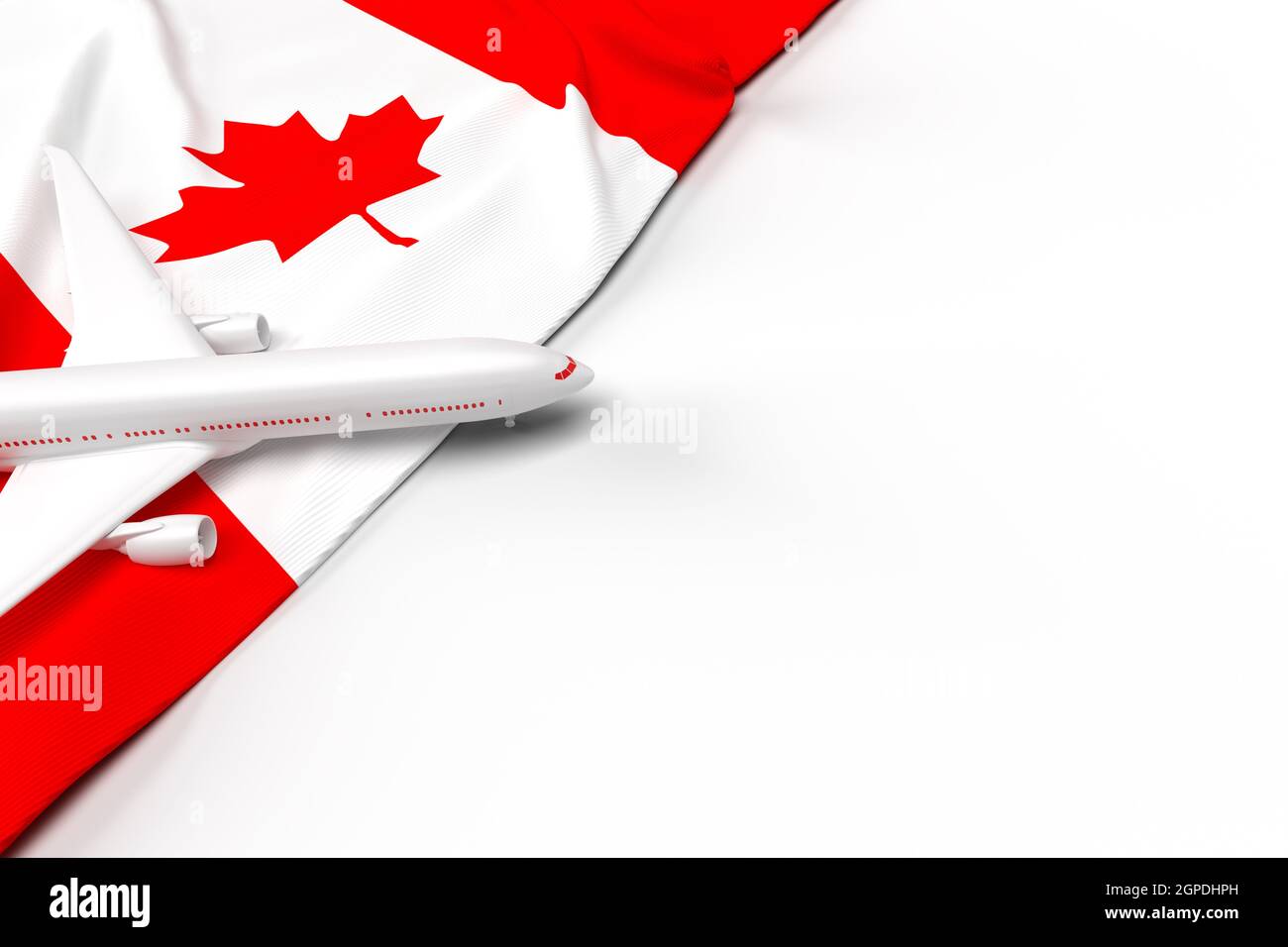 Passenger airplane and flag of Canada. 3D illustration Stock Photo - Alamy