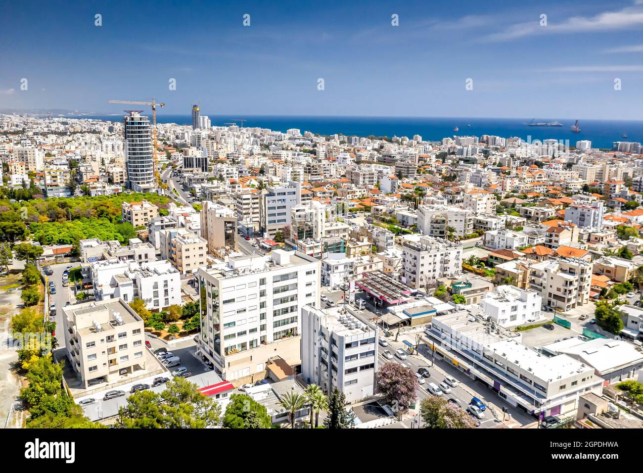 Aerial view of Limassol city center, Cyprus Stock Photo - Alamy