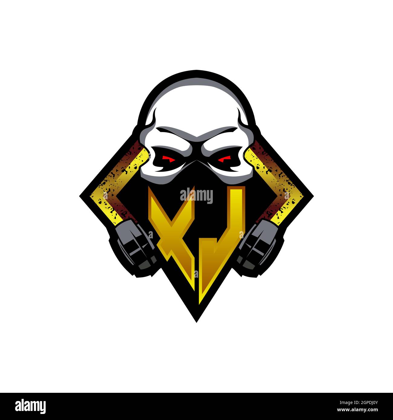 XL Logo monogram with Skull Shape designs template vector icon modern ...