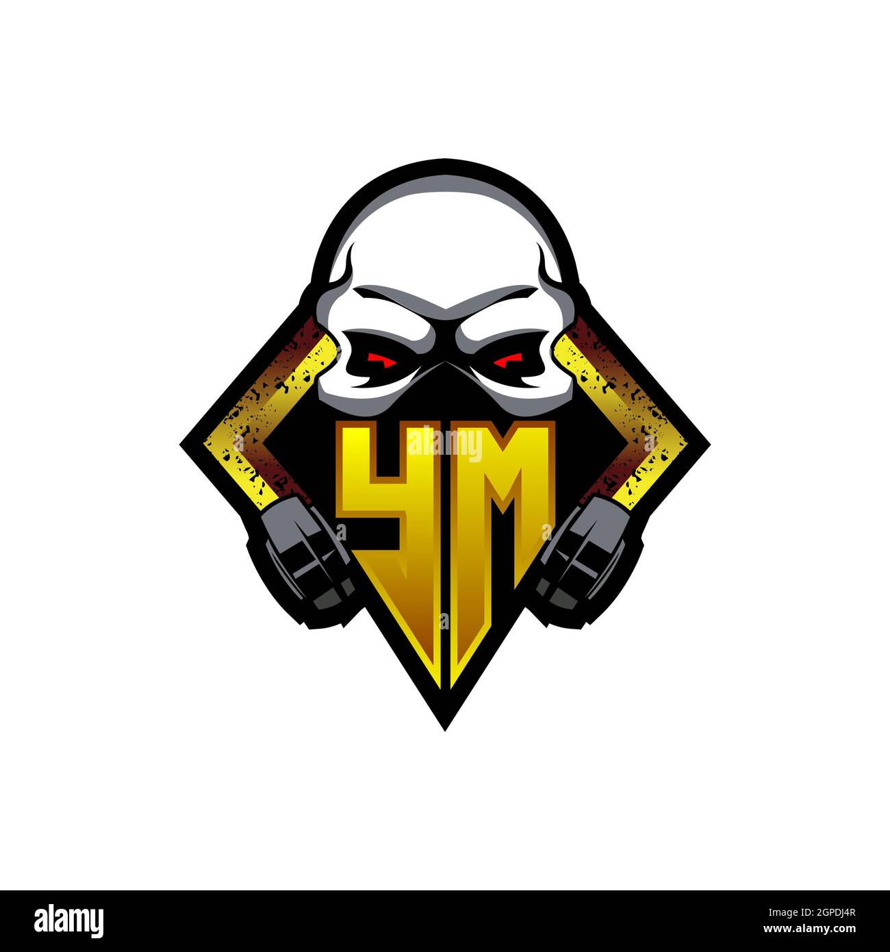 YM Logo monogram with Skull Shape designs template vector icon modern ...