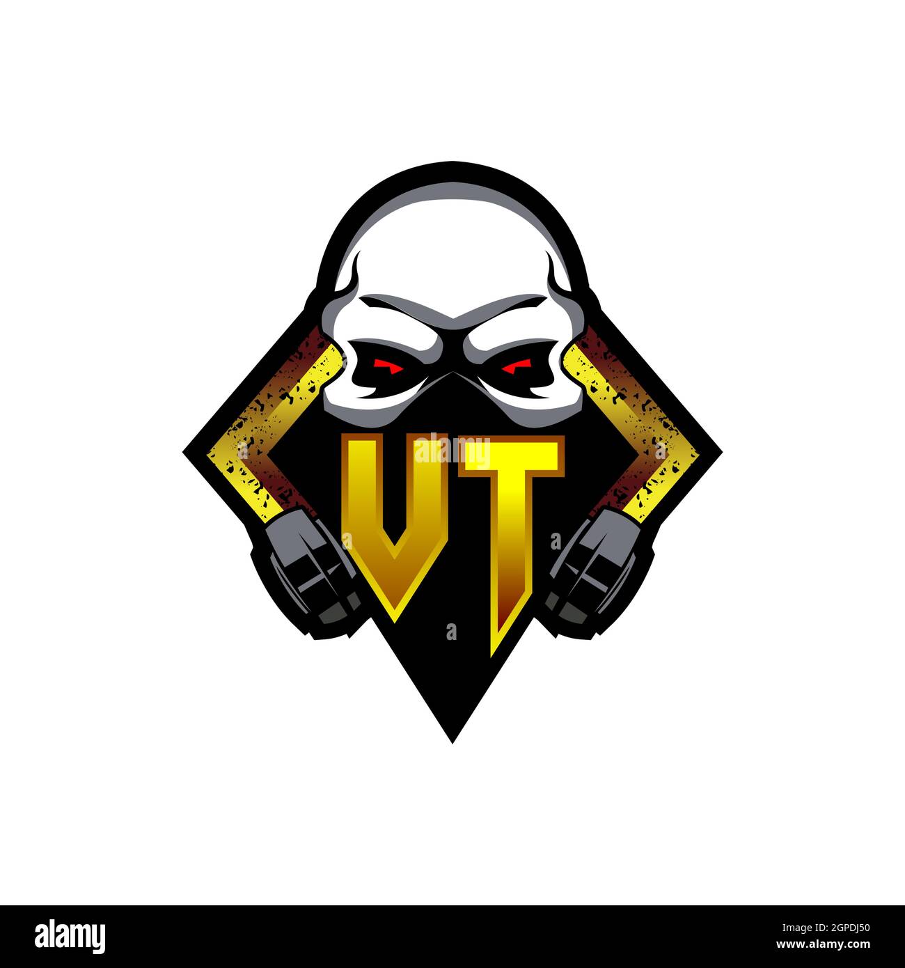 YU Logo ESport Gaming Initial with Blue Light Color design vector ...