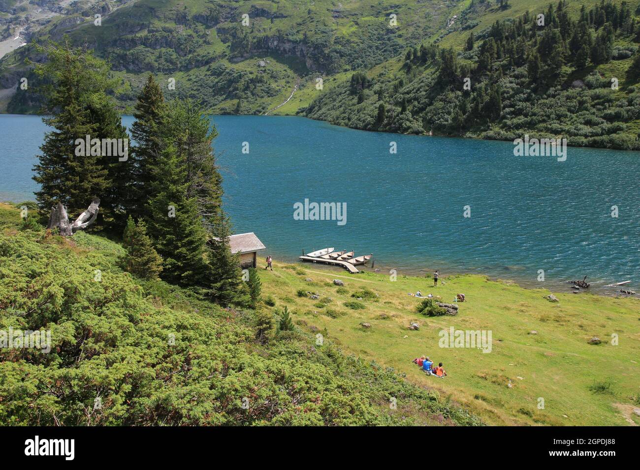 Summer scene at lake Engstlensee Stock Photo - Alamy