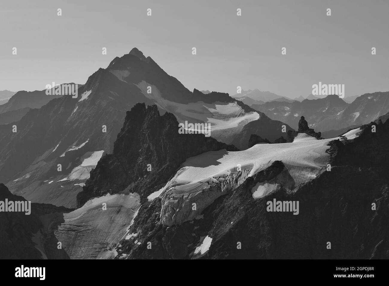 Rugged mountain panorama Black and White Stock Photos & Images - Alamy