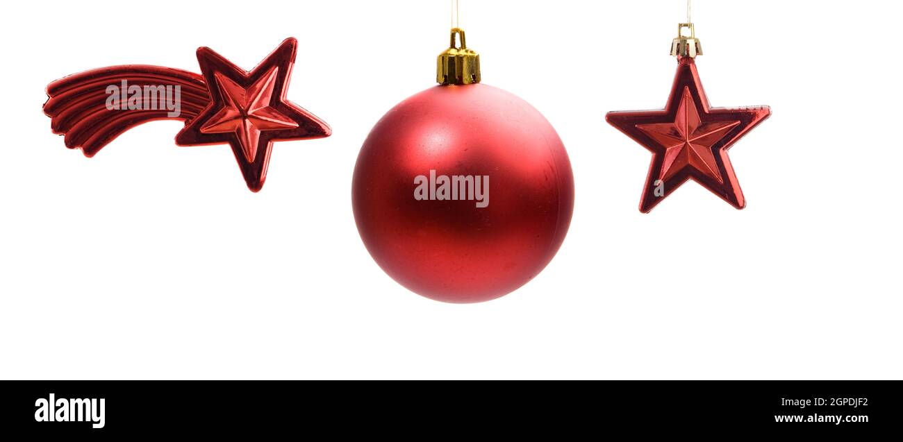 Red christmas ball white stars hi-res stock photography and images - Alamy