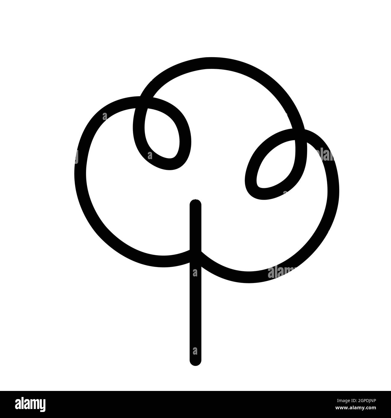 Black and white template tree icon. Vector symbol sign isolated on ...