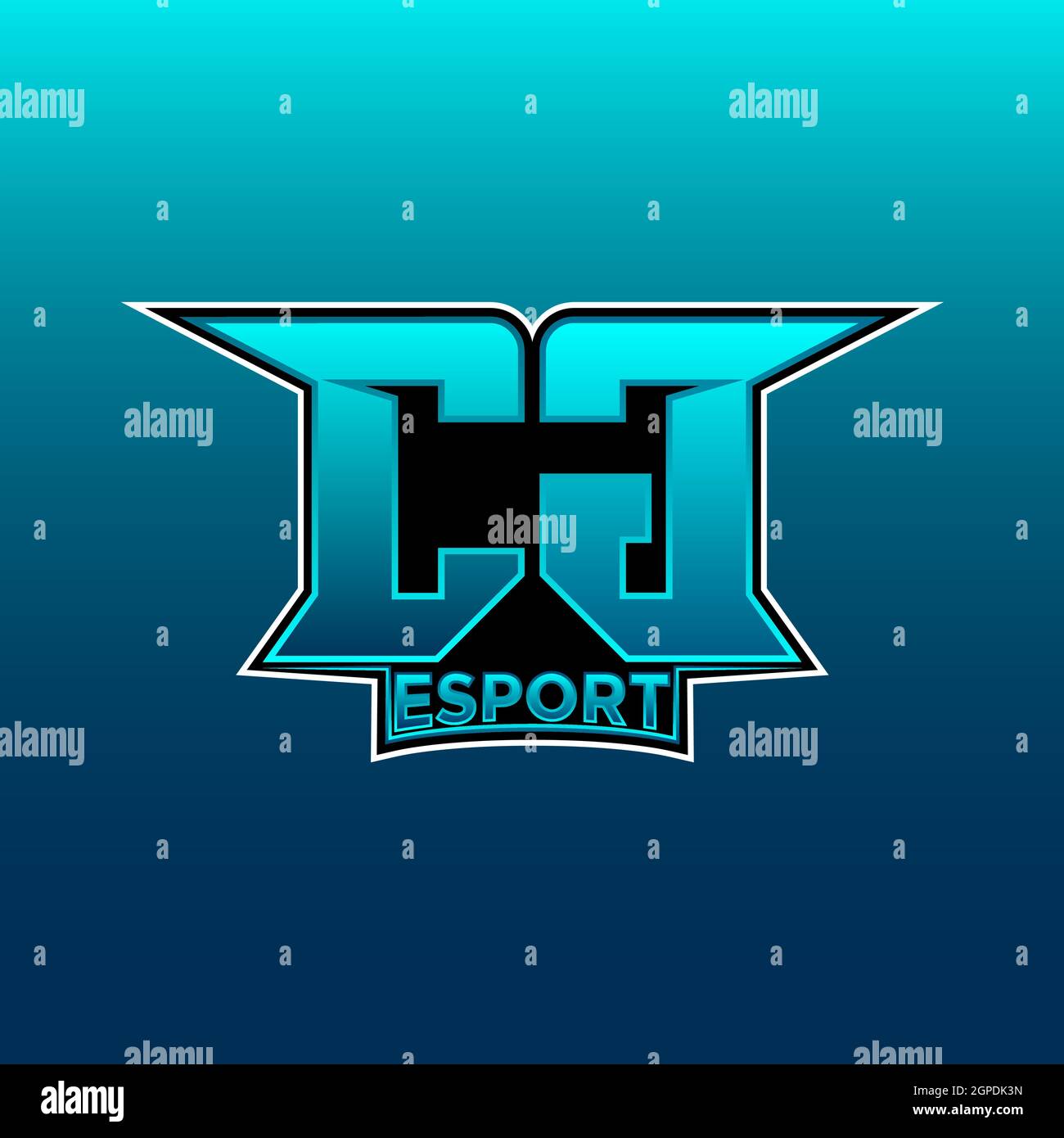 CG Logo ESport Gaming Initial with Blue Light Color design vector ...