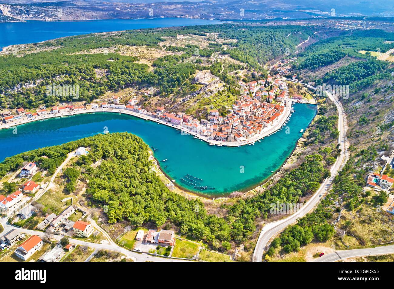 Birds eye view novigrad bay hi-res stock photography and images - Alamy