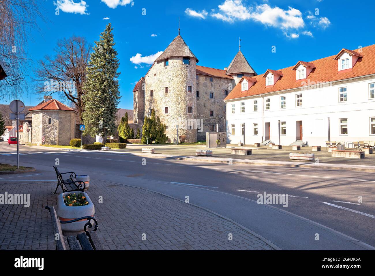 Town of Ogulin landmarks street view, landscape of central Croatia ...