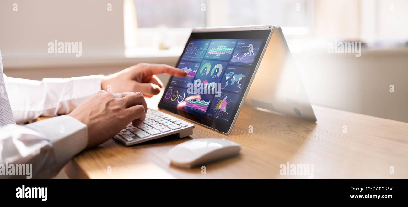 Business Dashboard Smart Marketing Data Banner On Screen Stock Photo ...