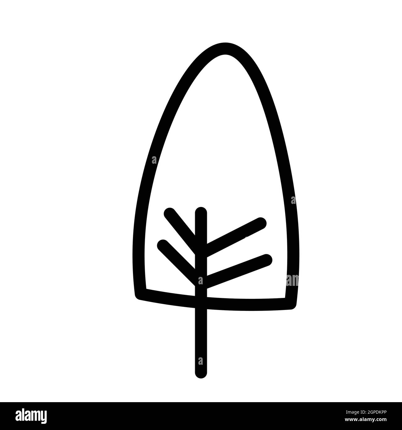 Black and white template tree icon. Vector symbol sign isolated on ...