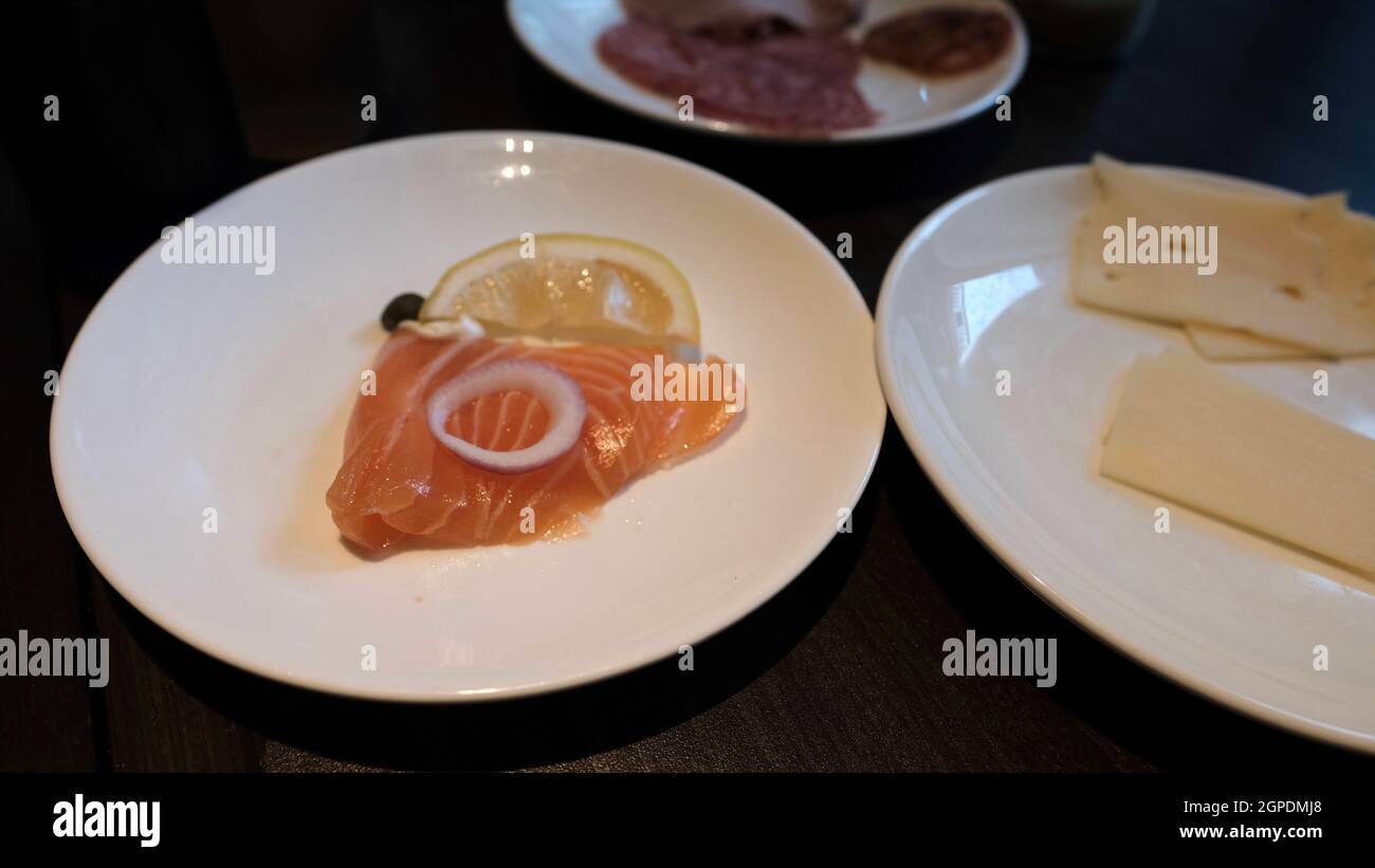 Salmon and Cheese Breakfast Buffet at Five Star Hotel Bangkok Thailand ...