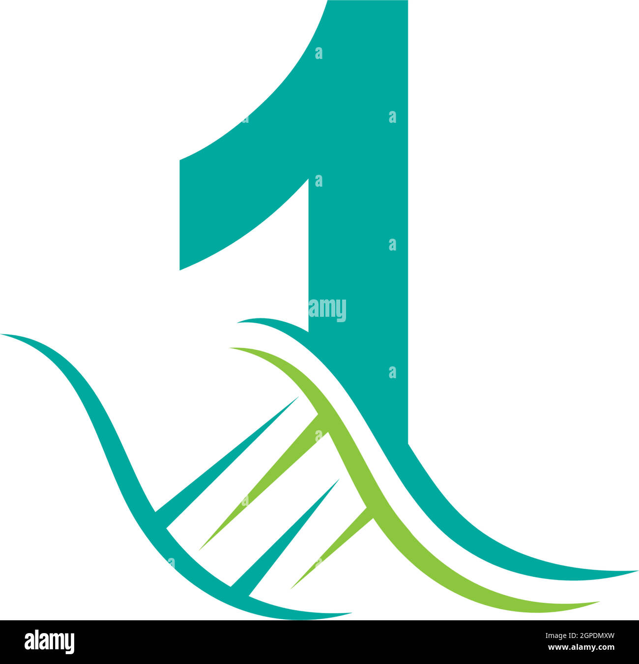 DNA icon logo with number 1 template design Stock Vector Image & Art ...