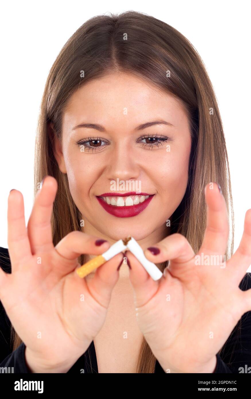 Blonde woman cigar hi-res stock photography and images - Alamy
