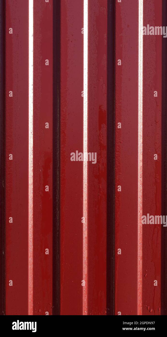 Diagonal pattern of metal profile. Fences from the galvanized iron ...