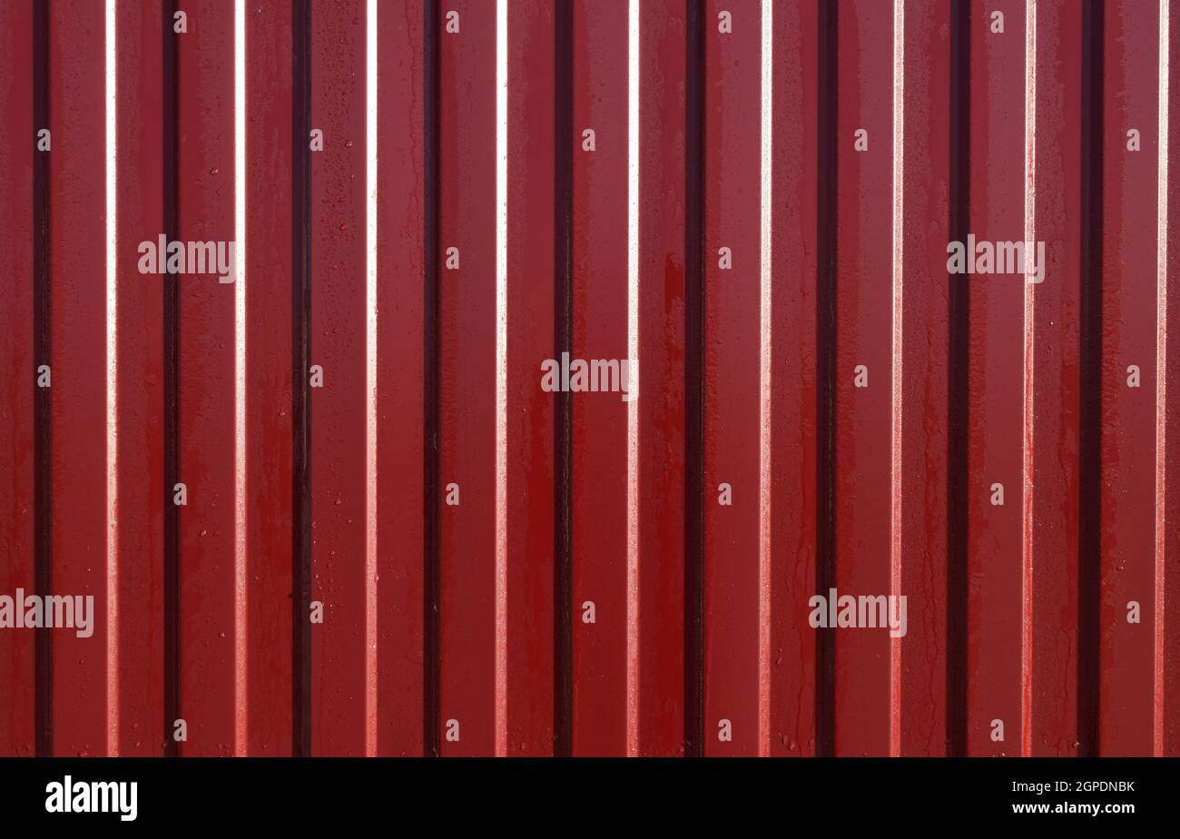Diagonal pattern of metal profile. Fences from the galvanized iron ...