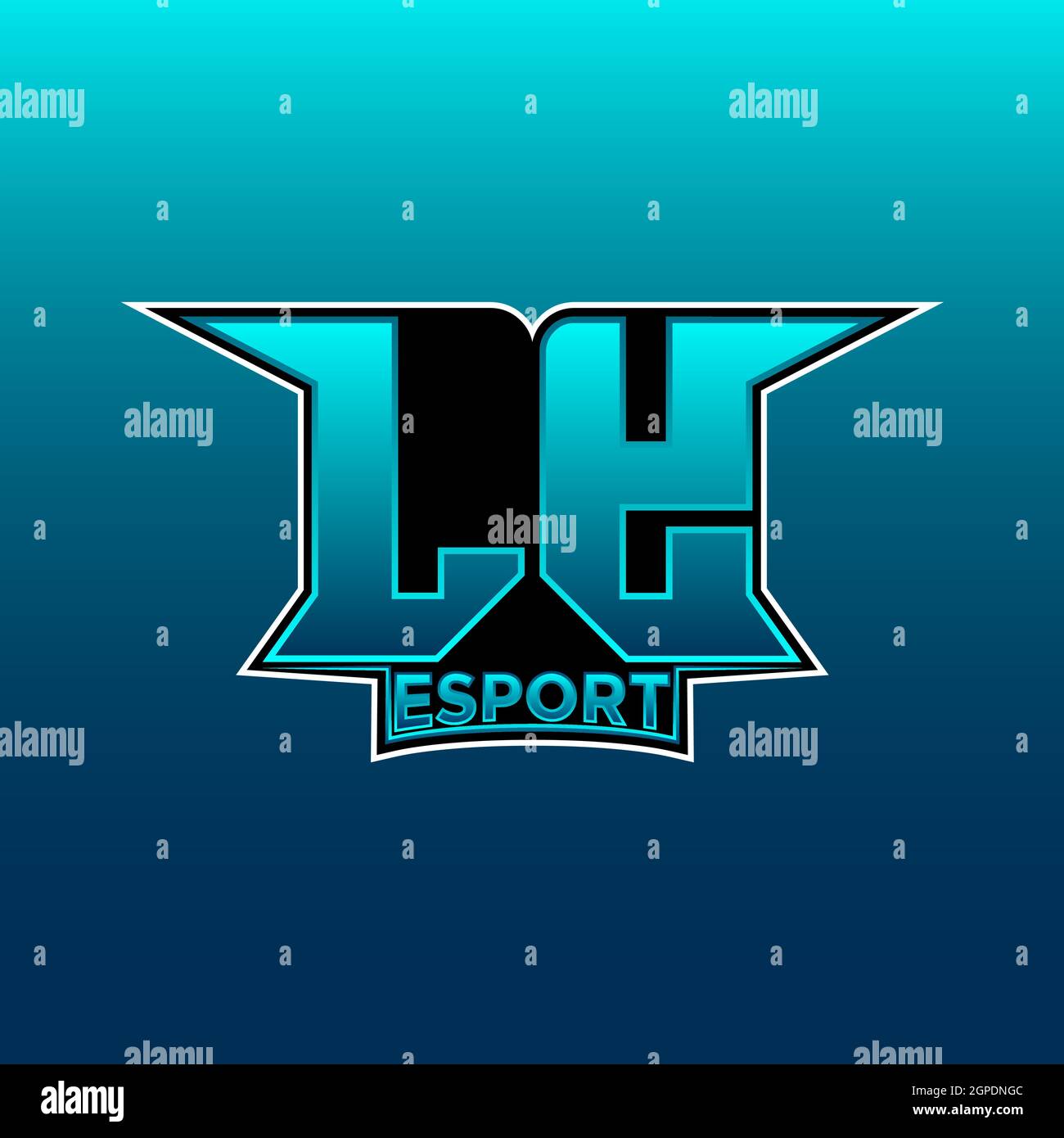 LY Logo ESport Gaming Initial with Blue Light Color design vector ...