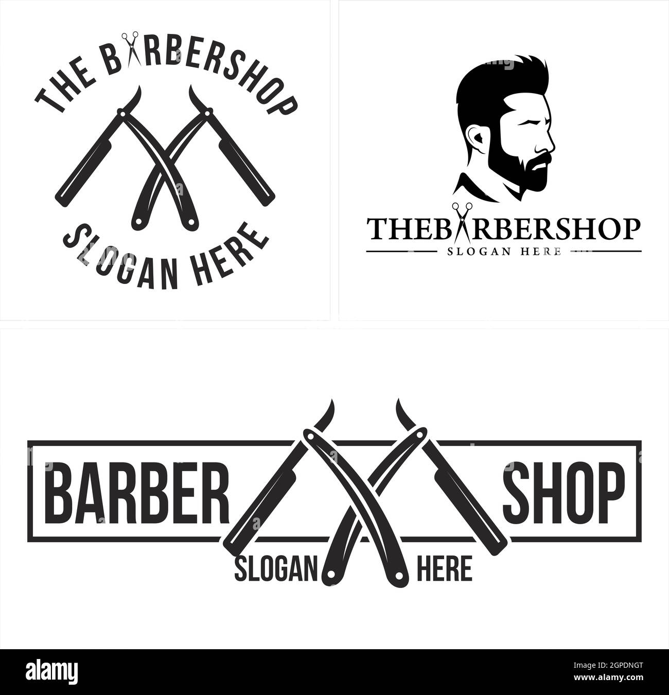 Barbershop hair cut shaving Stock Vector Images - Alamy