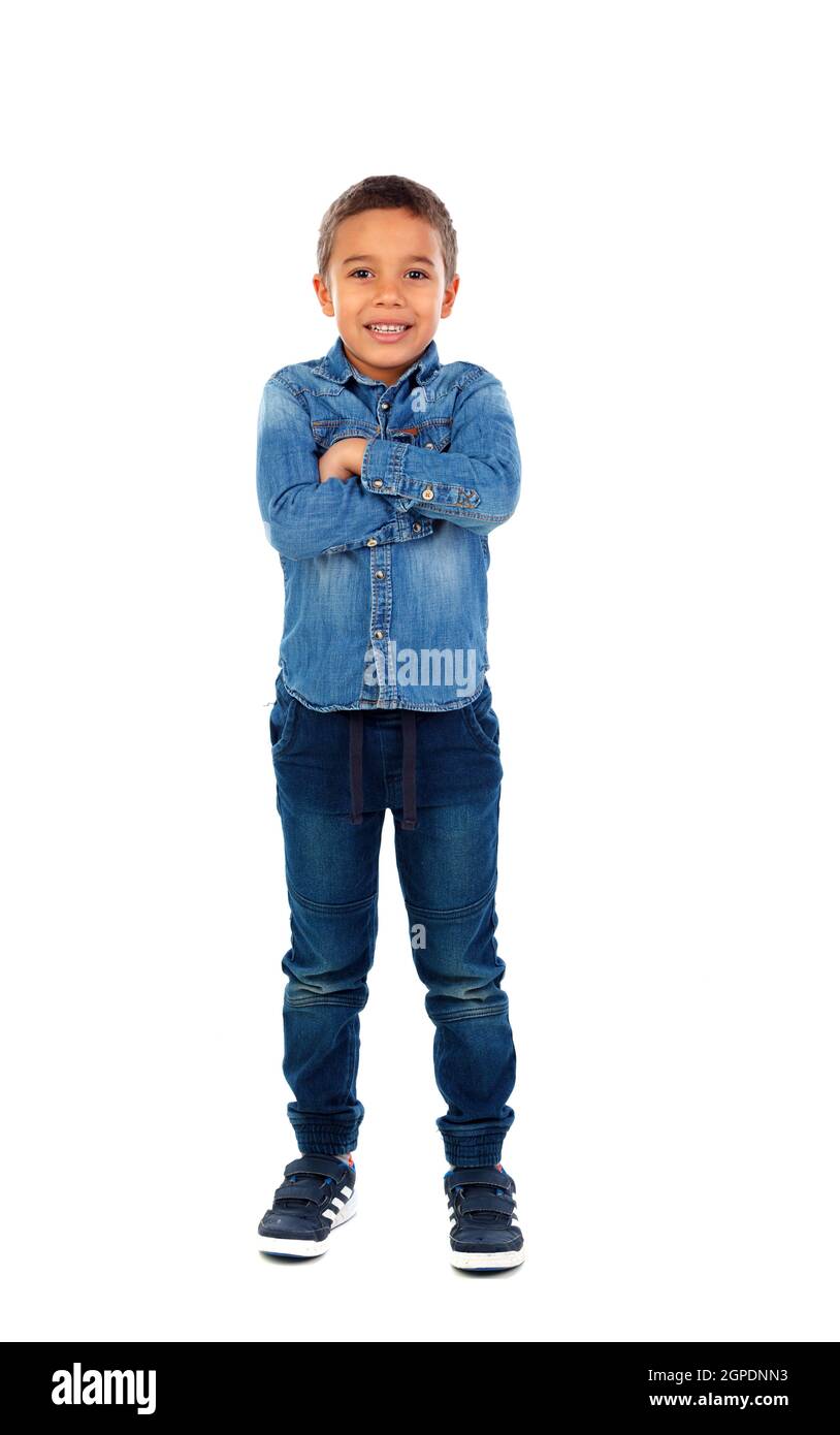 Full portrait of a beautiful child isolated on a white background Stock ...