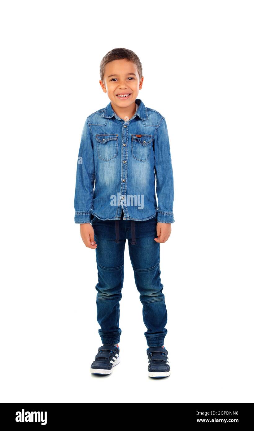 Full portrait of a beautiful child isolated on a white background Stock ...