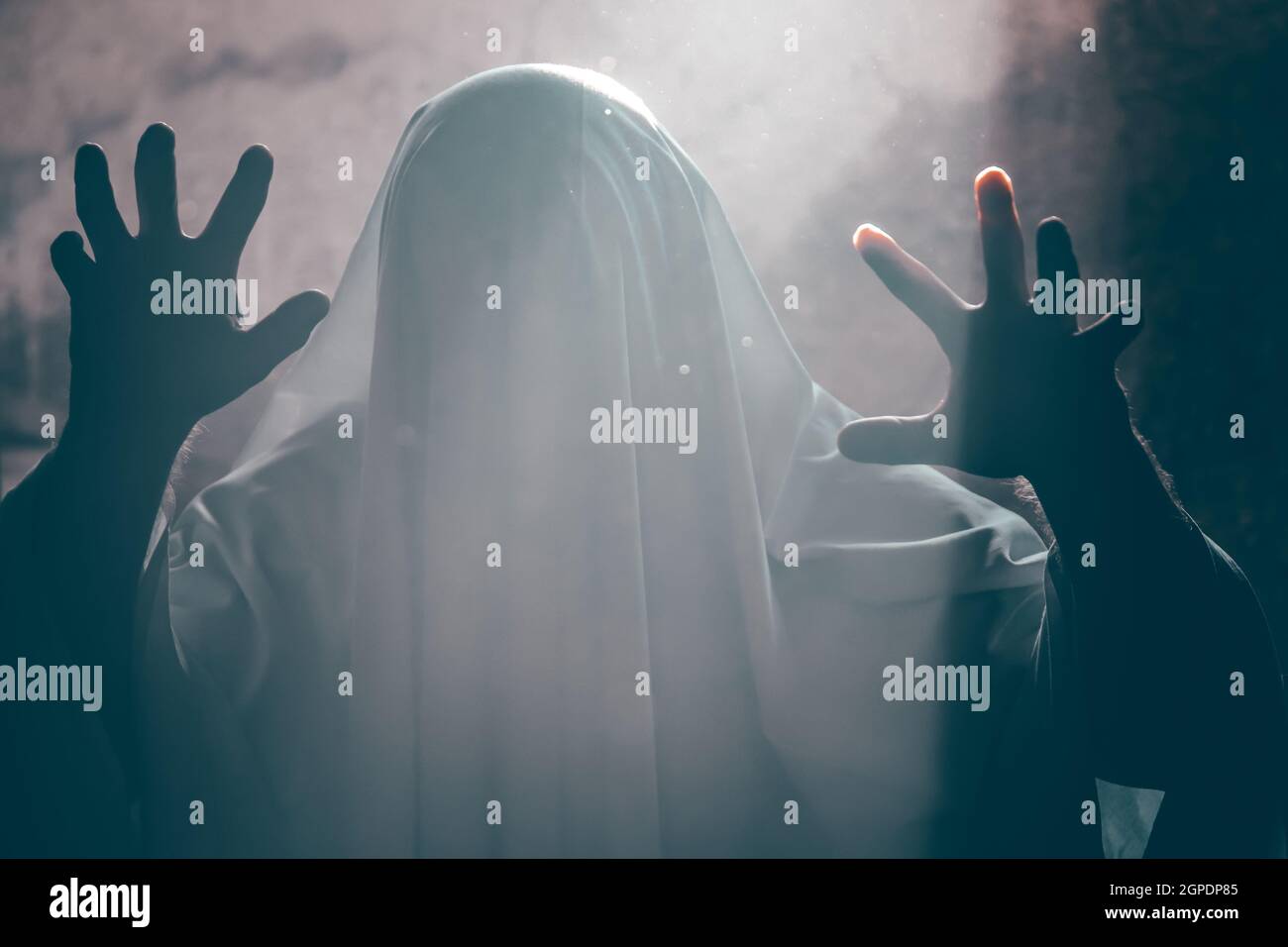 Scary ghost in dark, spooky halloween night Stock Photo - Alamy