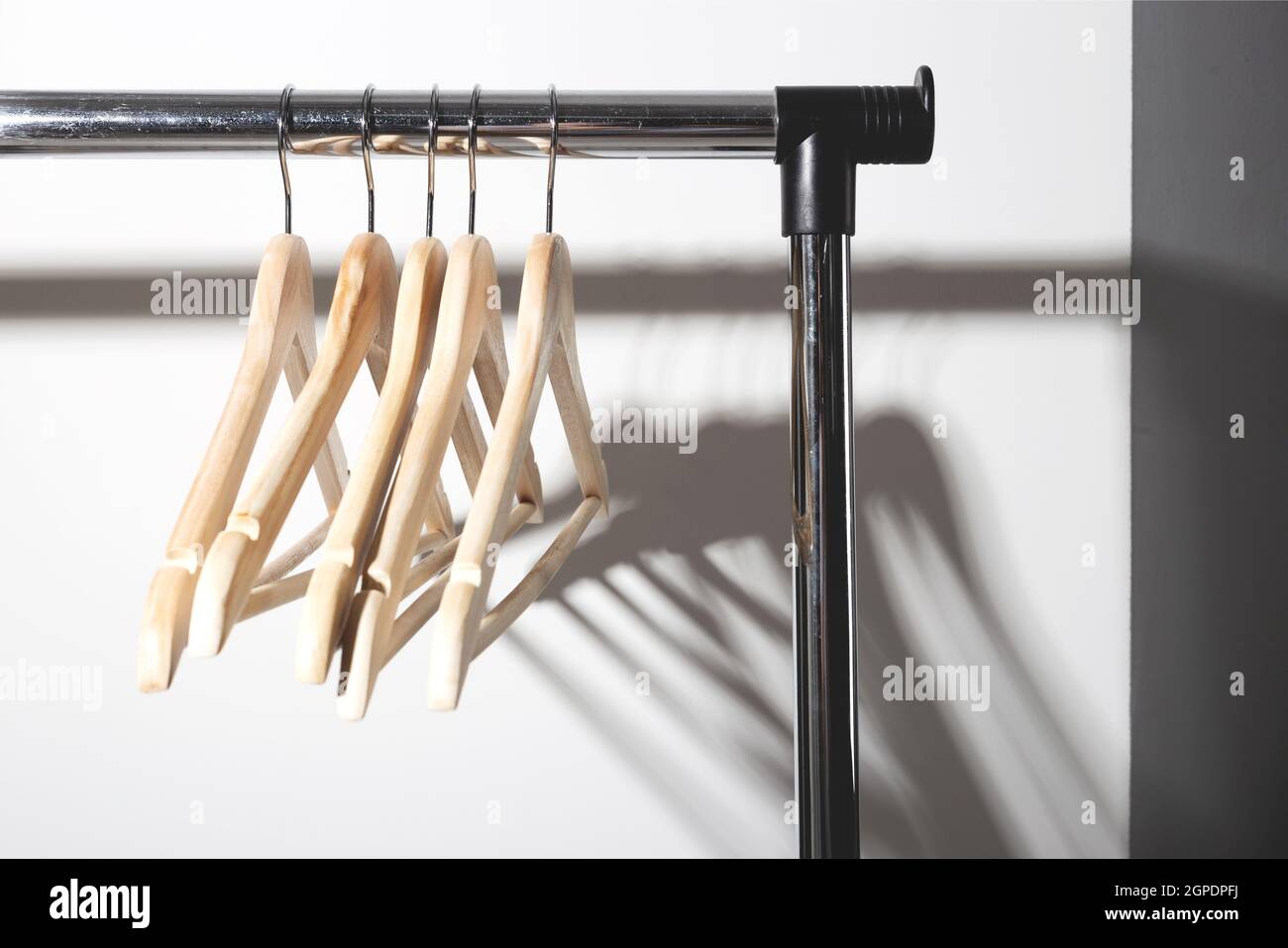 Empty clothes hangers on plain. Conscious consumption slow fashion ...
