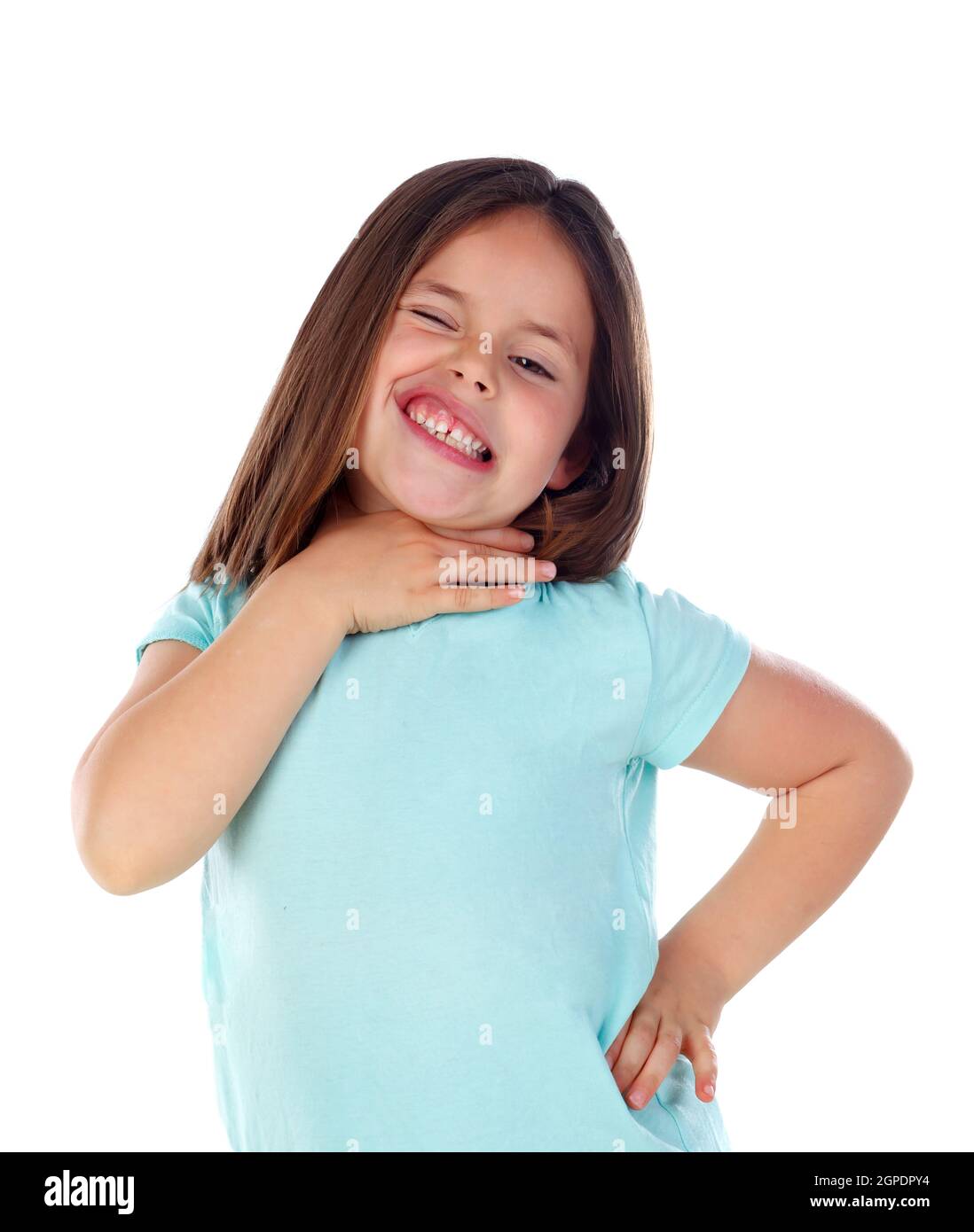 Happy girl winking her eye isolated on a white background Stock Photo ...