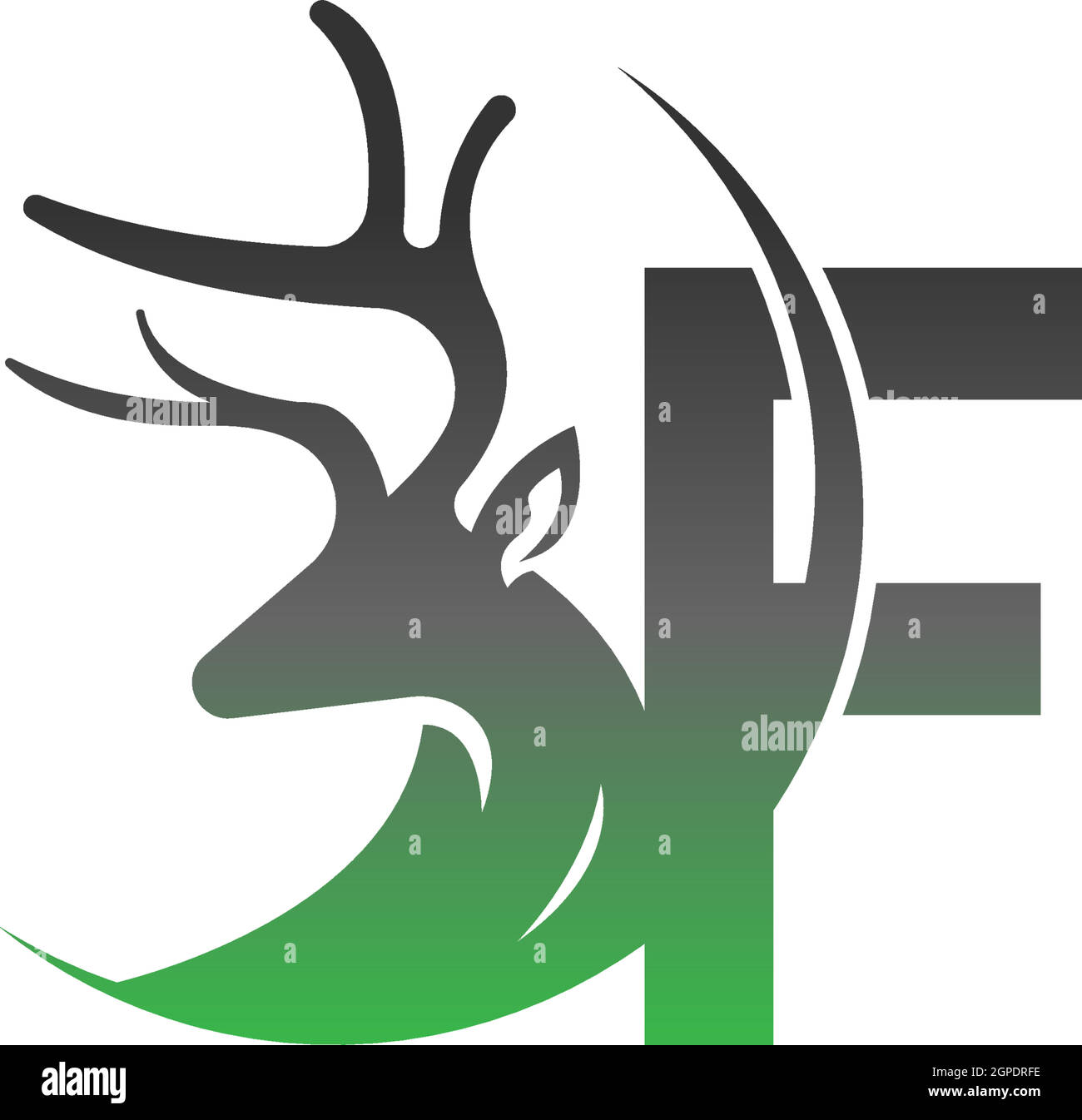 Letter F icon logo with deer illustration design Stock Vector Image ...