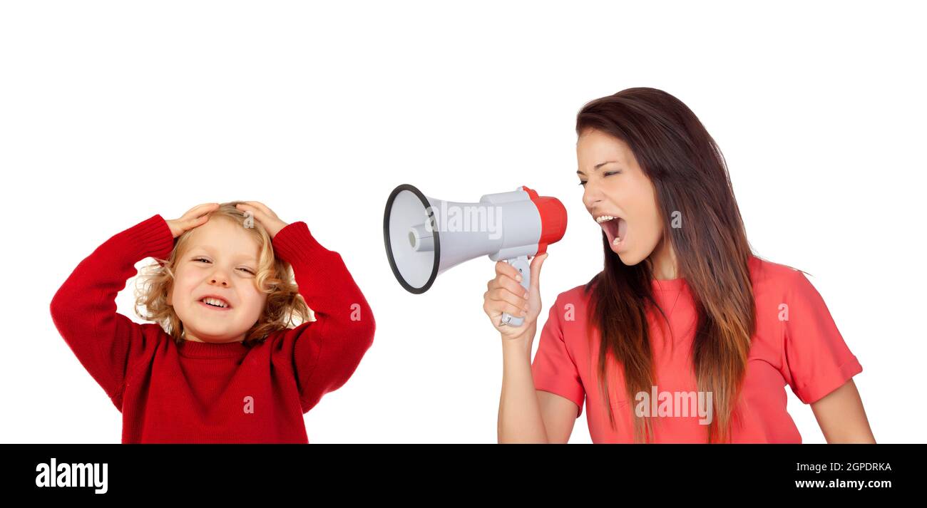 Angry mum shouting Cut Out Stock Images & Pictures - Alamy