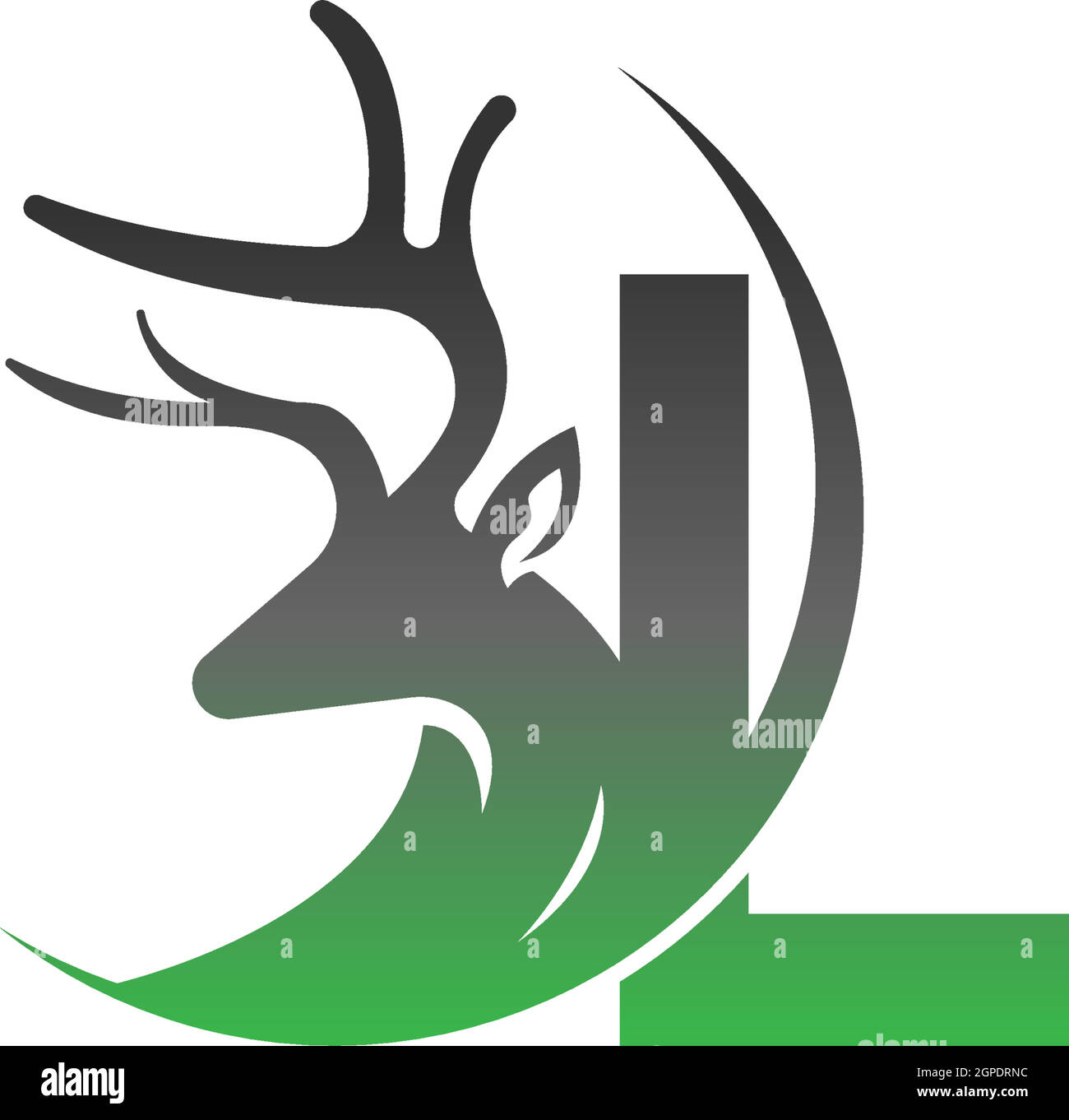 Letter L icon logo with deer illustration design Stock Vector Image ...