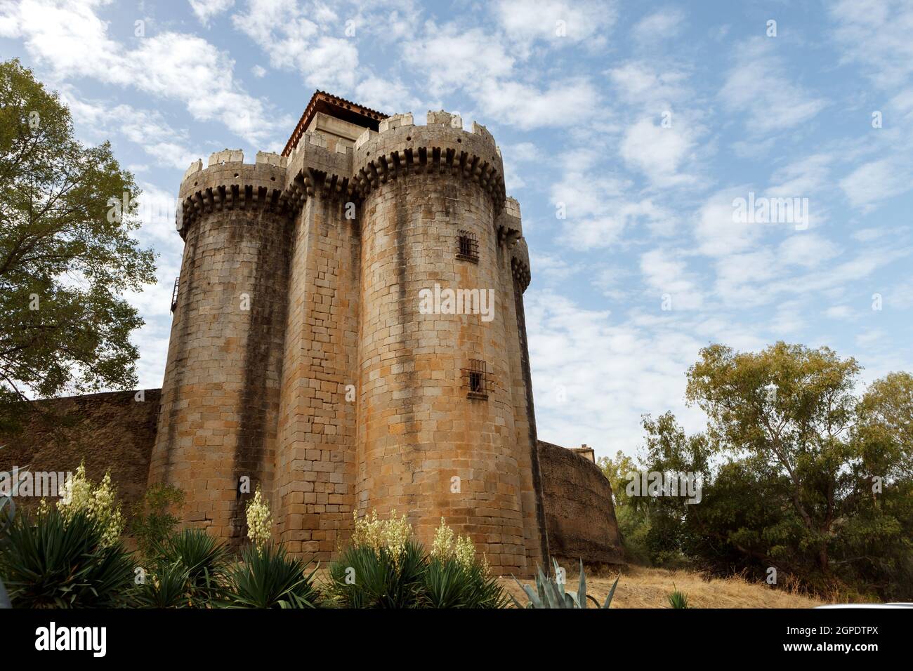 Tower of a castle located in the north of Spain Stock Photo - Alamy