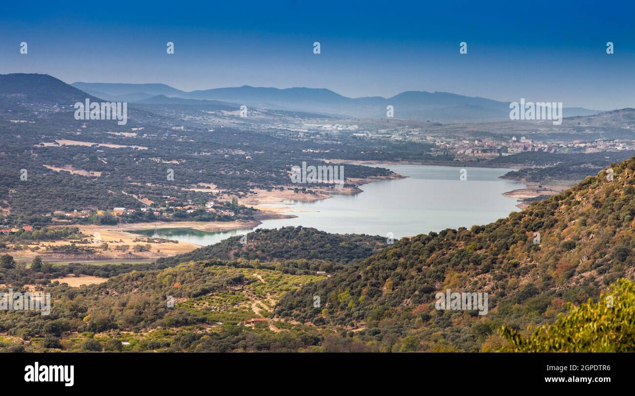 Beautiful landscape in Spain. A natural reservoir of water Stock Photo ...