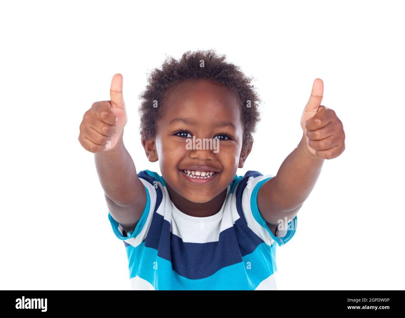 African child saying Ok isolated on white background Stock Photo - Alamy