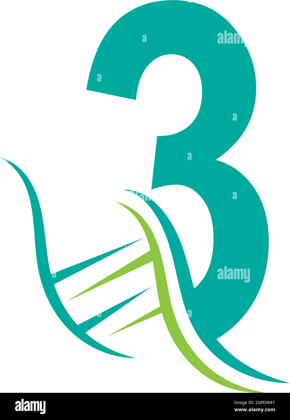 DNA icon logo with number 3 template design Stock Vector Image & Art ...