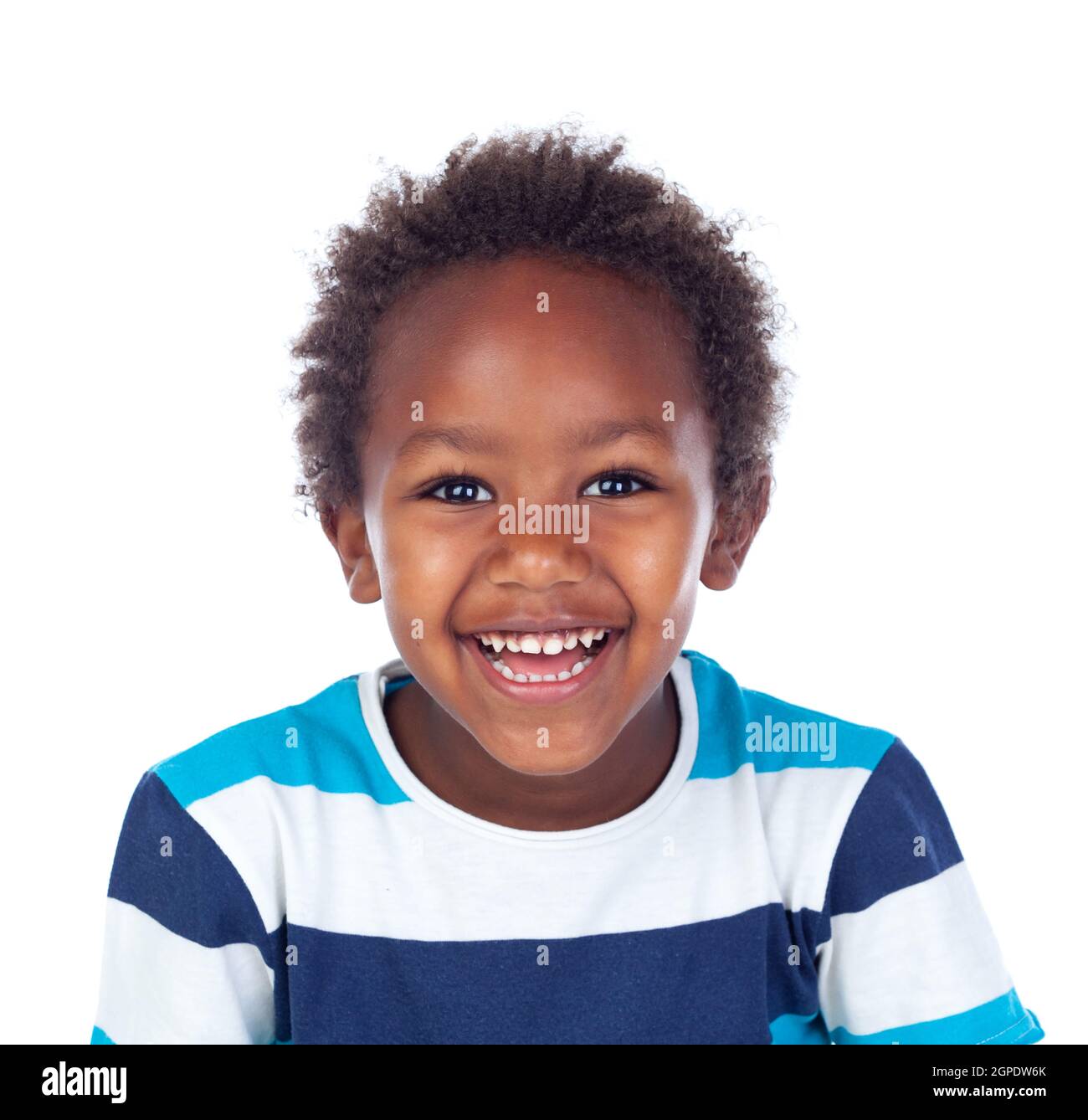 African child laughing isolated on white background Stock Photo - Alamy