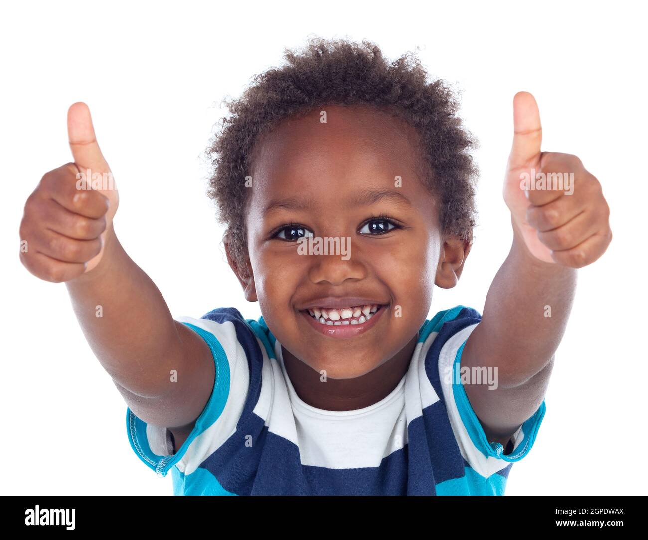 African child saying Ok isolated on white background Stock Photo - Alamy