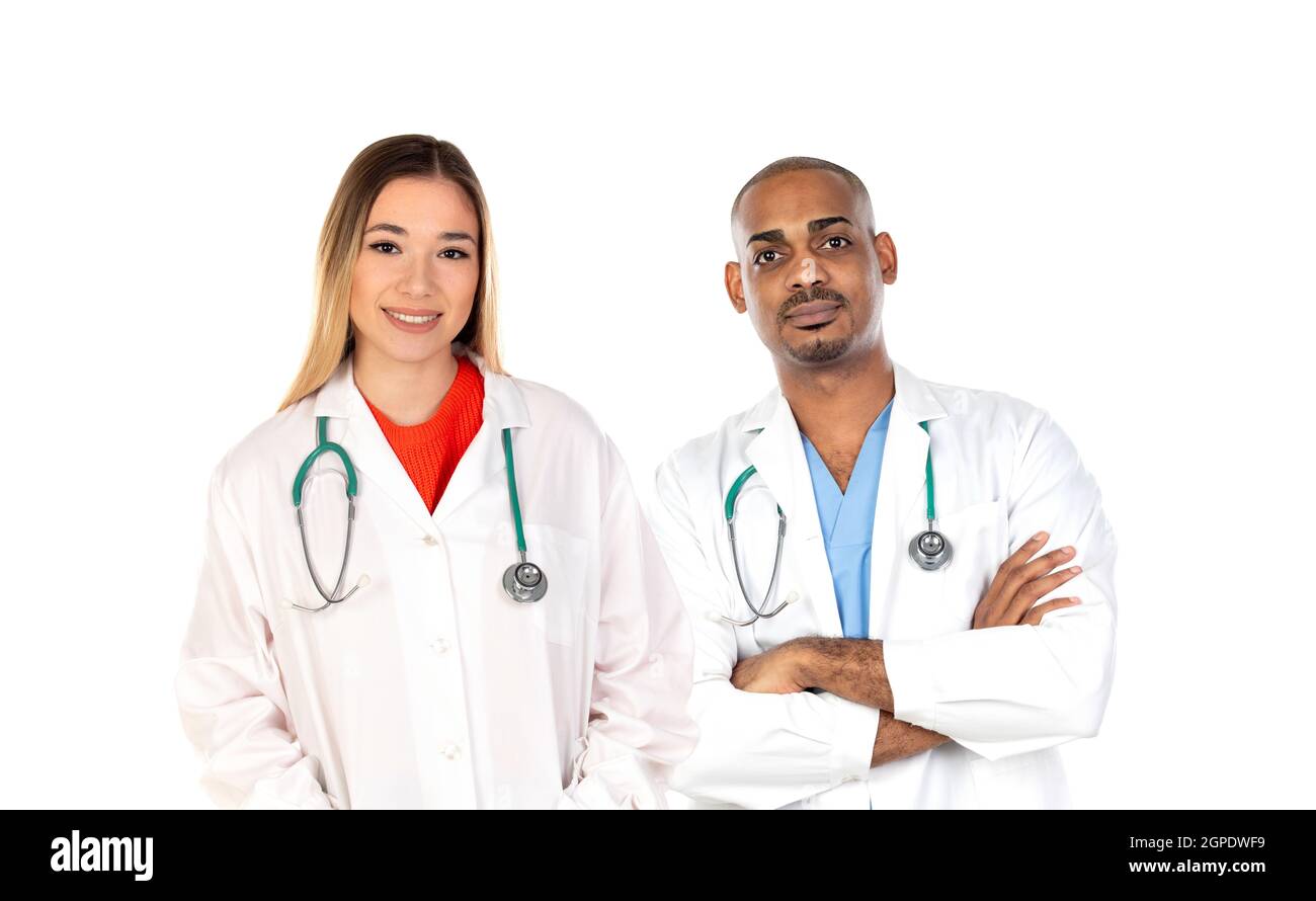 Doctor´s team isolated on a white background Stock Photo - Alamy