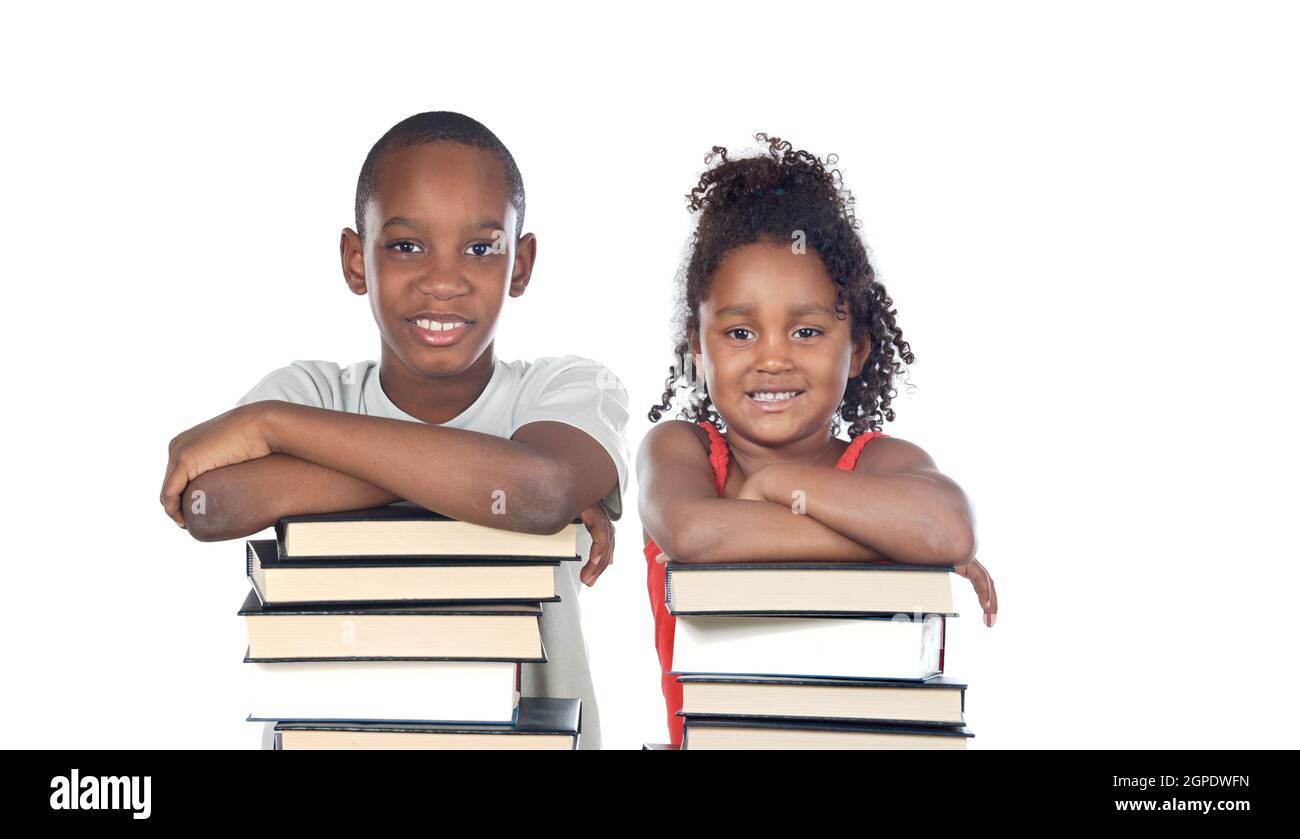 Classmates isolated on a white background Stock Photo - Alamy
