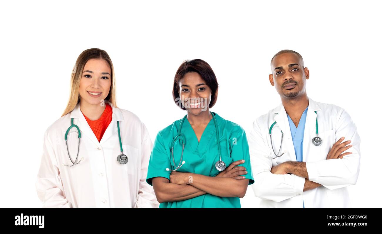 Doctor´s team isolated on a white background Stock Photo - Alamy