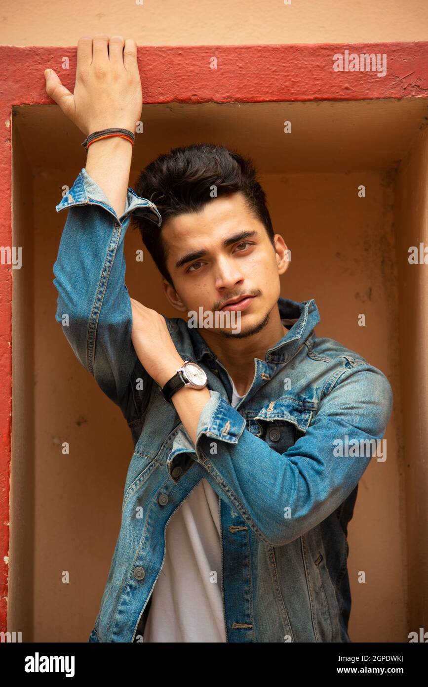 DELHI, INDIA - Nov 11, 2019: A young stylish South Asian male model ...